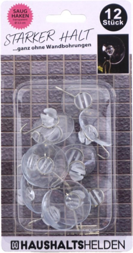 Zuignap Haken - 12 stuks - 3,5 cm - Zuignap Haakjes - Ophanghaakjes ...