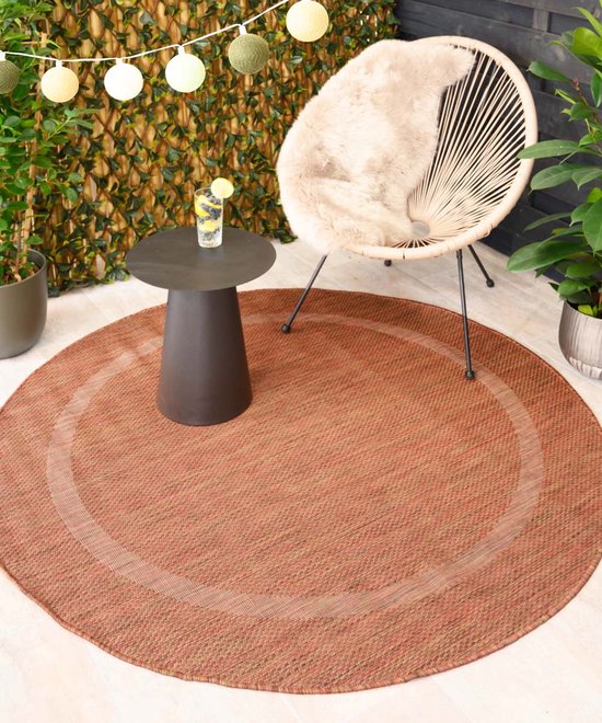 Rond buitenkleed - Sunset terracotta 200 cm rond | bol