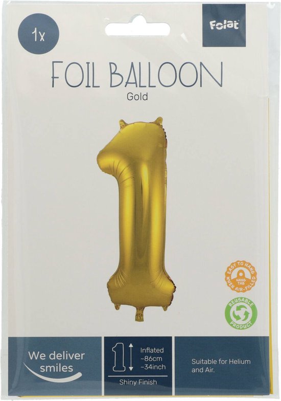 Folieballon Cijfer 17 Goud - 86 cm | bol