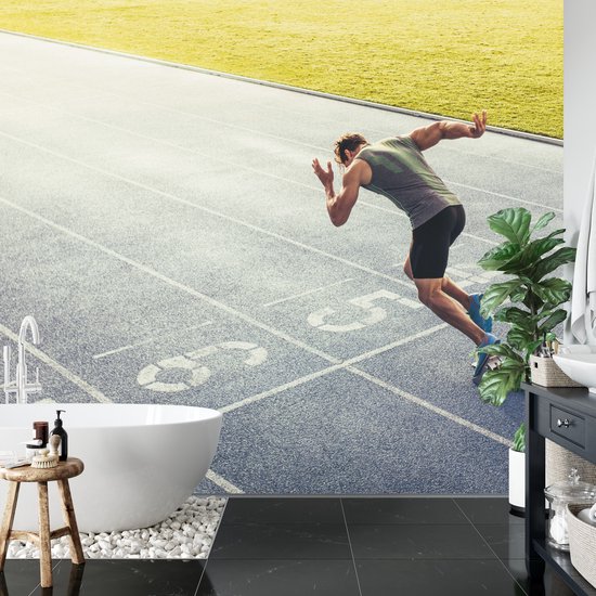 Fotobehang Sprinter Op Het Circuit Tijdens | bol