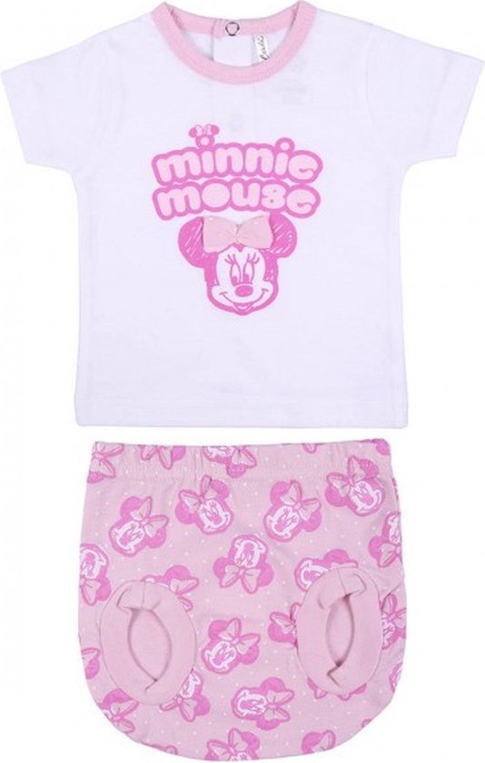 Minnie Mouse - 2- delig babysetje - meisjes - roze - maat 56 | bol.com