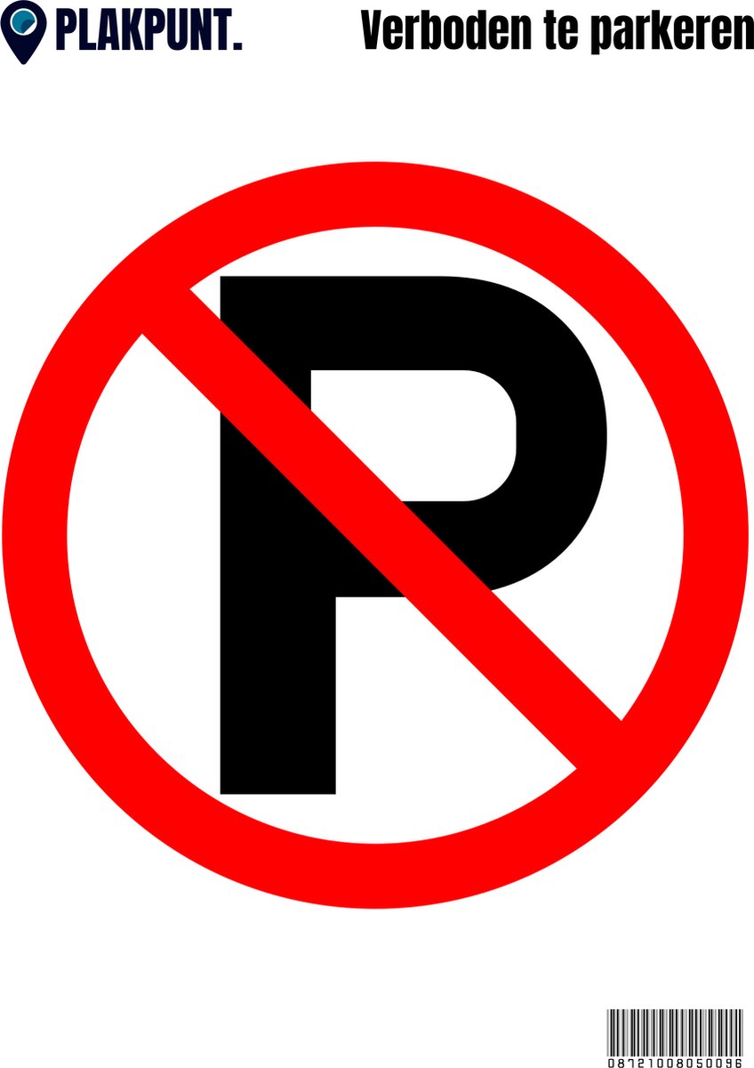 Niet Parkeren Sticker – 20CM diameter - 2 stuks - Rood Wit ...