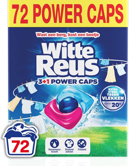 Witte Reus Power Caps - Wascapsules - Witte Was - Voordeelverpakking ...
