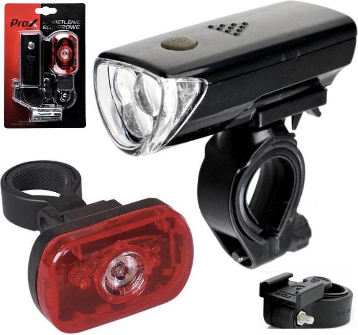 ProX Fietsverlichtingsset Koplamp en Achterlicht met batterijen - LED ...