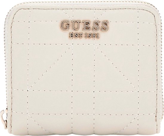 GUESS Portemonnee Assia SLG Zip Around Wallet Stone Crème | bol