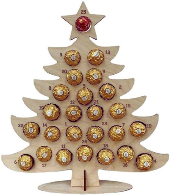 Mify Kerst 24 Dagen Countdown Kalender - Houten Adventskalender ...