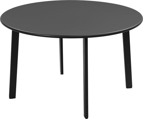 Ronde Tuintafel van Zwart Metaal - Ø70 cm - Voor Binnen en Buiten | bol