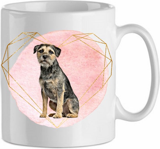 Mok border terrier 2-1 |Hond| Hondenliefhebber||Dog| Cadeau voor hem ...