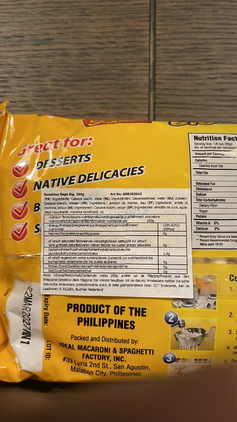 Sunshine Big Sago - Tapioca Pearls 3 stuks (250g per stuk) | bol