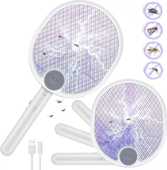 Electric Insect Racket 4000 V - USB Rechargeable Electric Mosquito ...