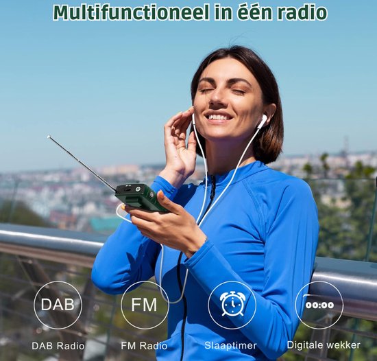 Draagbare DAB Radio Met Accu Mini-Radio DAB+ FM Keukenradio Met ...