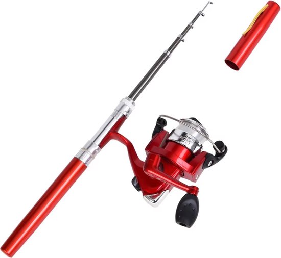 MINI Vishengel Zakformaat met Spinmolen - Hengel - Vissen - Werphengel ...