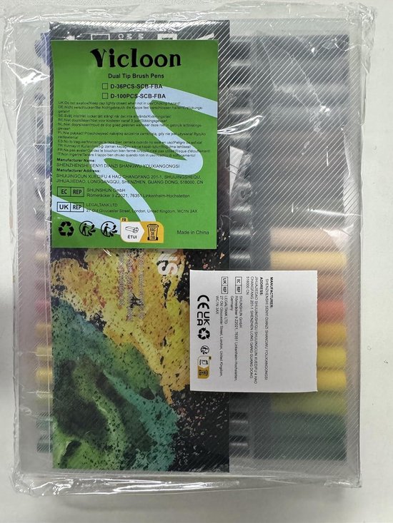 36 Colours Brush Pen Set with Replacement Refills - Felt Tip and ...