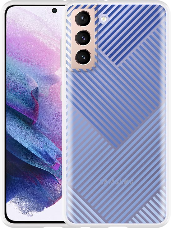 Cazy Hoesje geschikt voor Samsung Galaxy S21 - Art Lines | bol