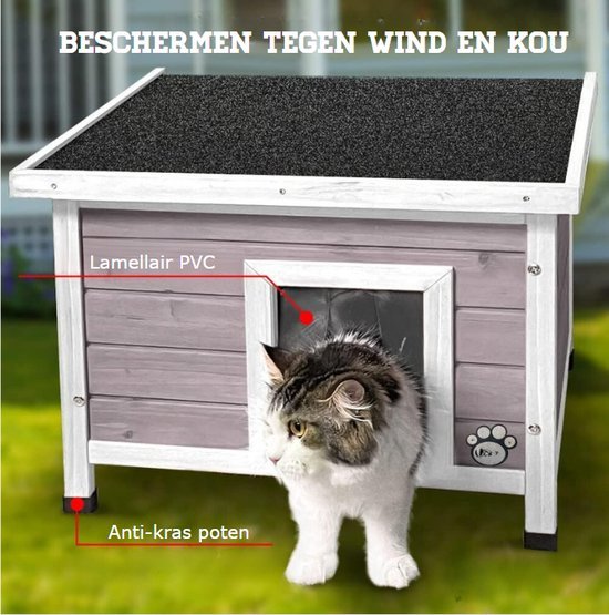 Kattenhuis Voor Buiten - Kunststof Kattenhuis Met PVC-Latten ...