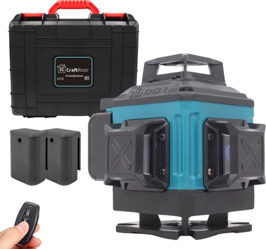 CraftRoot 4D Kruislijnlaser met Draagkoffer - Zelfnivellerende ...