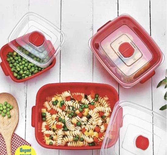 Hobby life | Set van 3 vierkante stevige magnetron dozen | 500 ml, 1000ml en 2000ml |... | bol