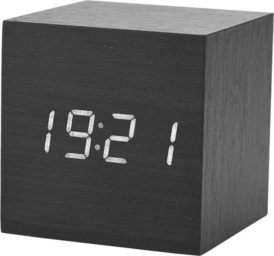 Moderne Houten Wekker voor Nachtkastje en Bureau - Digitale Klok met ...
