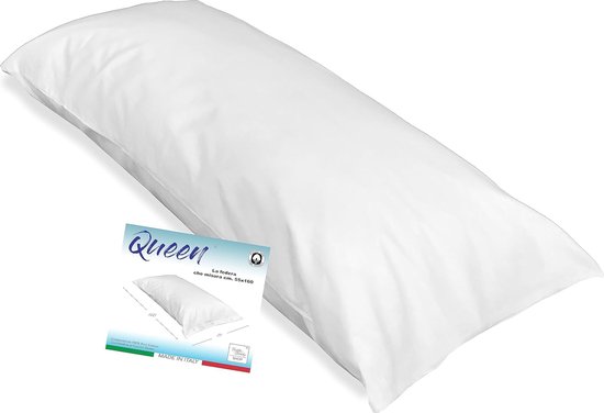 Kussensloop voor Maxi-bed Kussen 55 x 160 cm - Wit | bol