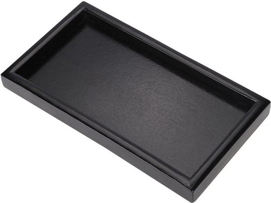 Wooden Serving Trays Large Black Plastic Rectangular Food Tray ...