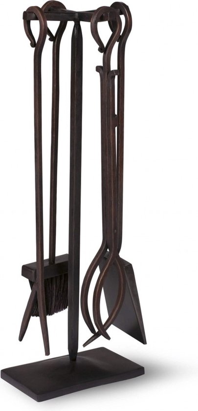 Haardset Zwart 4 Delig - Voor Houtkachel - Voor Open Haard - Haardstel ...