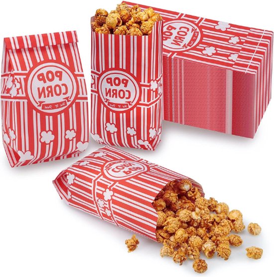 Popcorn Zakjes - Popcorn Papieren Zak - Snackcontainers - Snoepzakken ...