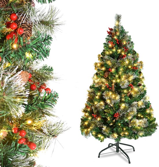 HENGMEI Ilex Christmas Tree 150 cm Artificial Christmas Tree with 8 ...