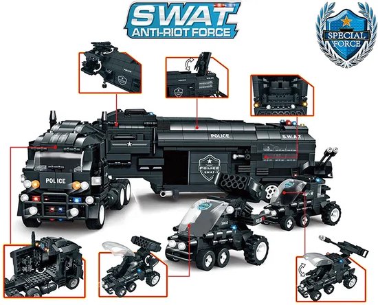 SWAT Anti-Riot Force - Special Forces Bouwset - Politie Voertuig ...