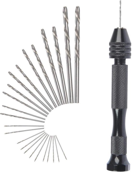 25 stuks - Spiraalboorbits handboorgereedschap 05-30 mm - microbit mini ...