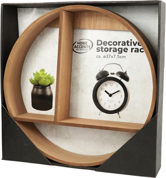 Home Accents wandrek lichtbruin 37 cm - wandkast - houten wanddecoratie ...