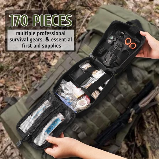 170 stuks Survival Kits, Survival EHBO-kit/trauma-set met essentiële ...