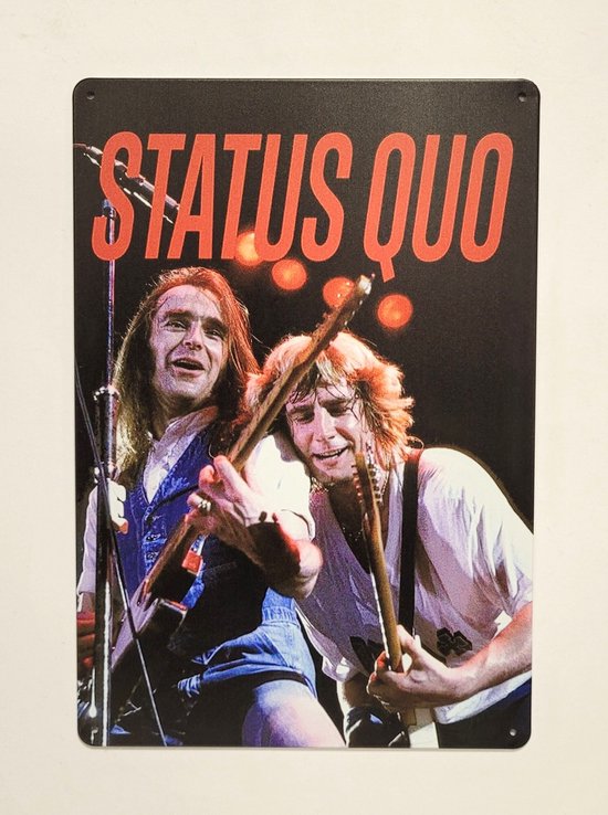 Status Quo Reclamebord van metaal METALEN-WANDBORD - MUURPLAAT - VINTAGE - RETRO -... | bol