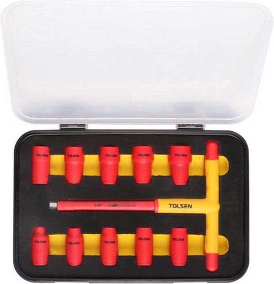 Tolsen Doppenset VDE 11-delig Premium - 7x Dopsleutels 3/8” - 4x ...