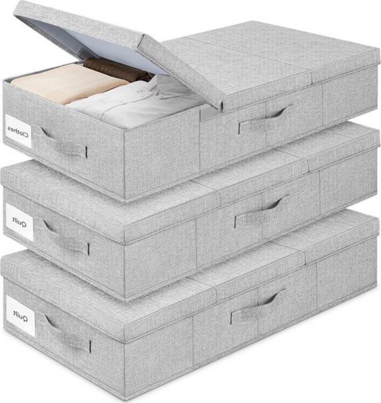 Opbergdozen - Set van 3 - Voor Onder Bed - Met Handvat | bol