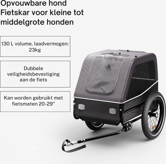 Hondenfietskar - Fietskar Hond - Fietsaanhanger voor Honden tot max. 30 ...