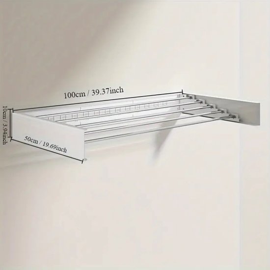 Wand droogrek - Inklapbaar Droogrek - Wasrek - Hangend - 100 cm - 6m ...