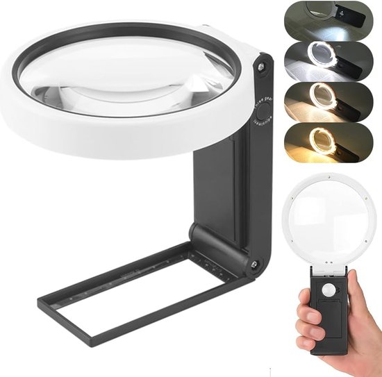 Groot vergrootglas met LED verlichting - Handzaam en opvouwbaar voor ...