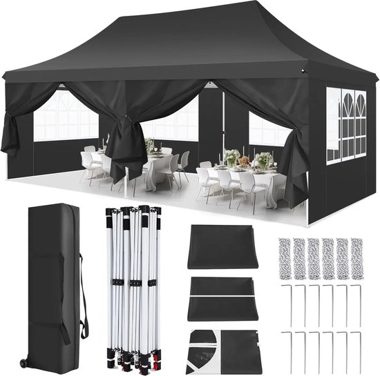 Easy up partytent - Paviljoen tent - 3x6 m Partytent opvouwbaar ...