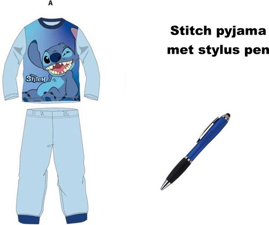Disney Lilo & Stitch Pyjama - Lichtblauw - 100% Katoen - met Stylus Pen ...