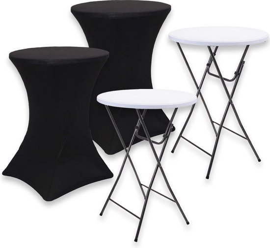 Infinity Goods 2x Stevige Statafel + 2x Zwarte Statafelrok - Partytafel - Robuust en... | bol