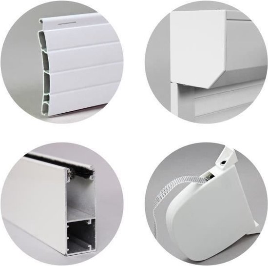FRANCE-COMBI Handmatig omkeerbaar rolluik van pvc met riem - B 120 x H ...