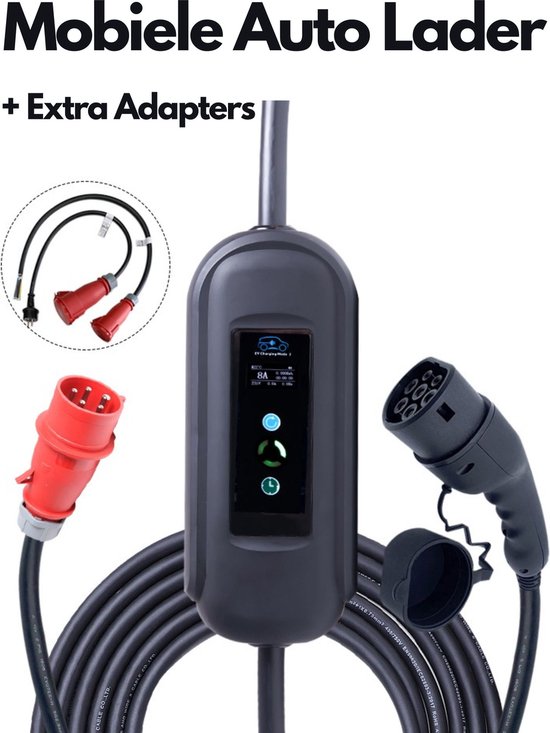 LANTURN Mobiele Lader 11kW | Type 2 naar CEE-Plug Krachtstroom Stekker ...