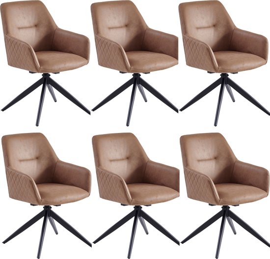 Set Van 6 - Cognac - Microfiber - Microvezel - Industrieel - Draaibaar ...