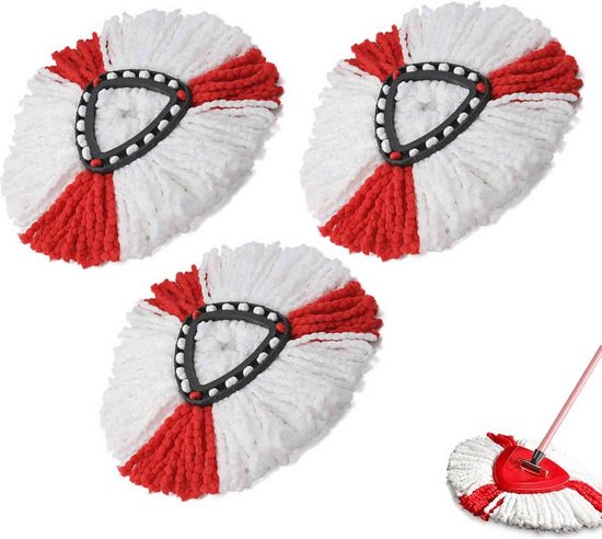 3 Stuks Dweil Navulling Vervangende - Microvezel Mop Set - Geschikt ...