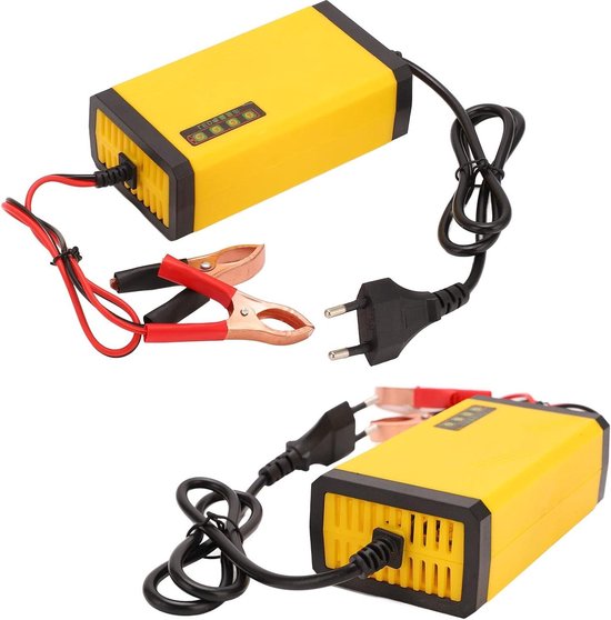 12V slimme batterijlader met LCD-scherm voor auto grasmaaier motorfiets ...