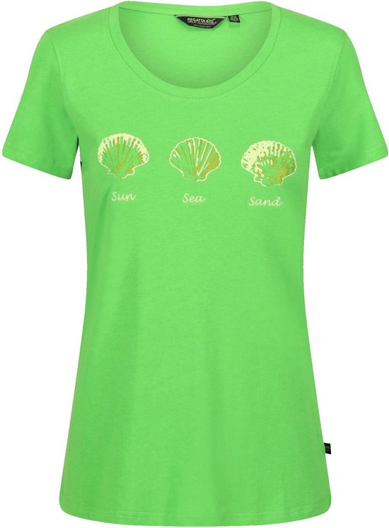 Het Regatta Filandra VI T-shirt met korte mouwen - dames - Coolweave - katoen - Groen | bol