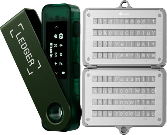 Ledger Nano S Plus Emerald Green + Ellipal Seed Phrase Steel - Hardware ...