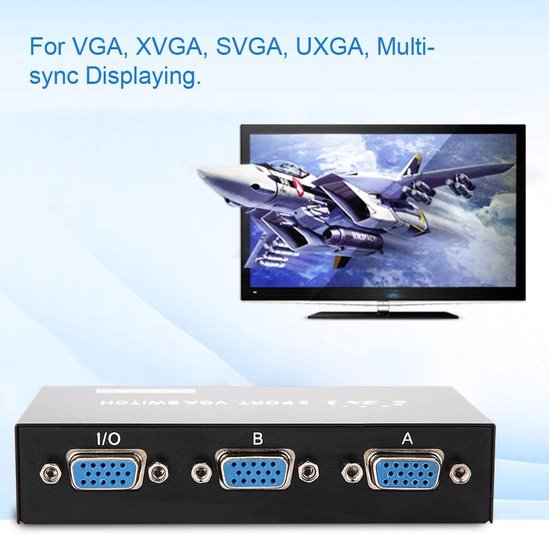 Video Selector Switcher Box - 2 In 1 Out VGA Monitor Switch - VGA ...