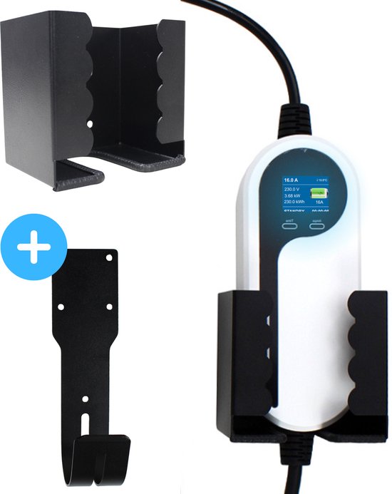 Mobiele Laadkabel houder - Laadkabel houder voor elektrische auto - Mat Zwart -... | bol