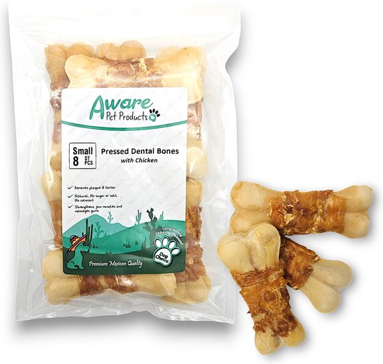 Aware Pet Products - Geperst hondenbot omwikkeld met kip - 8 stuks ...